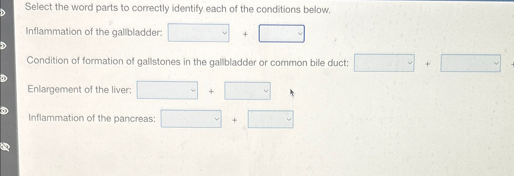 Select the word parts to correctly identify each of | Chegg.com