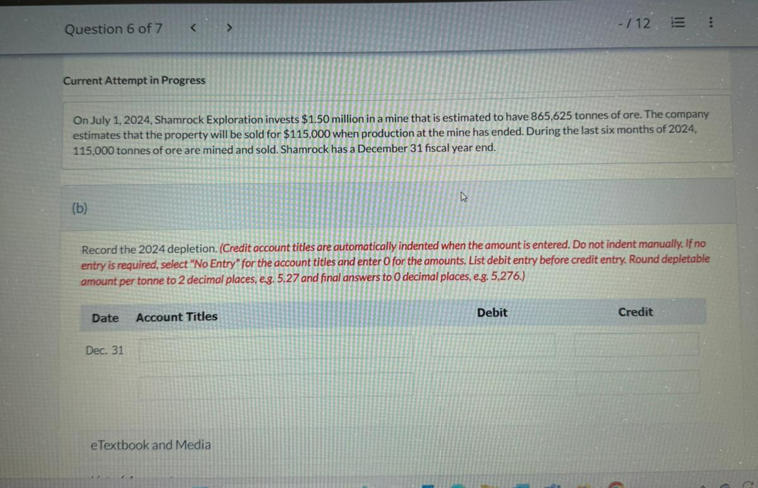 Solved Current Attempt in ProgressOn July 1, 2024, ﻿Shamrock | Chegg.com