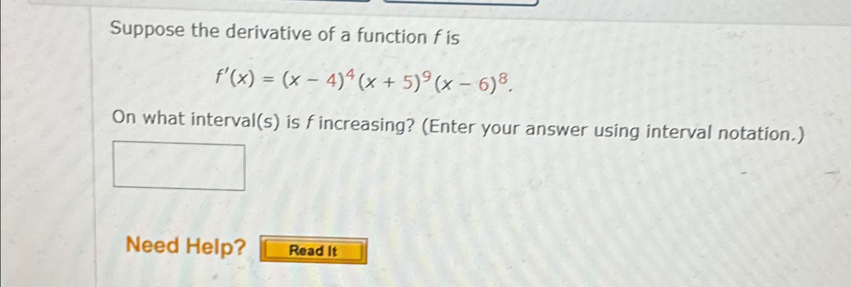 Solved Suppose the derivative of a function f | Chegg.com