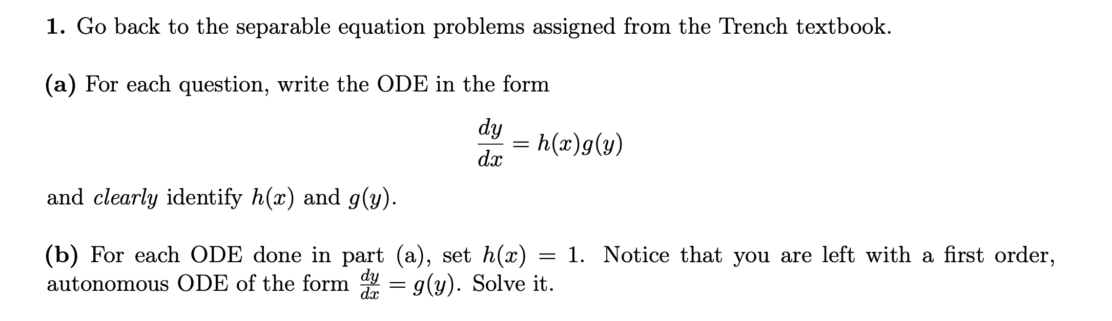 Solved Go back to the separable equation problems assigned | Chegg.com