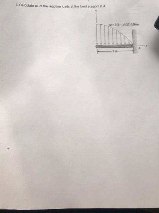 Solved 1. Calculate all of the reaction loads at the food | Chegg.com