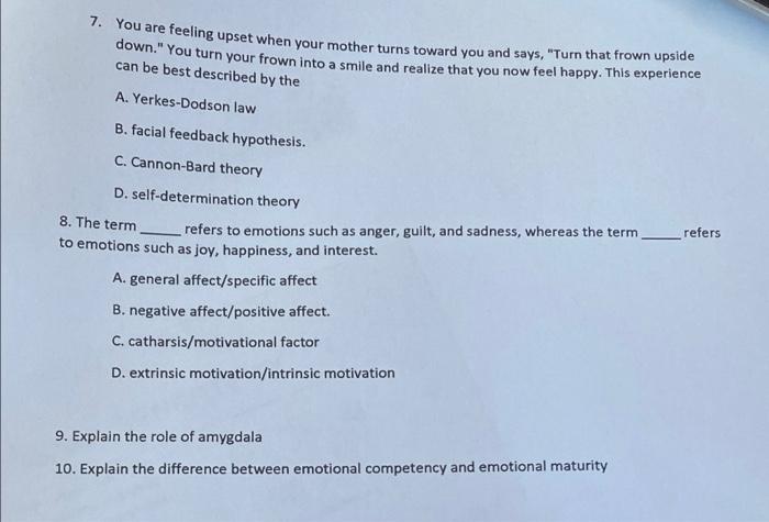 Solved 1 The calms the body. A. sympathetic nervous system | Chegg.com