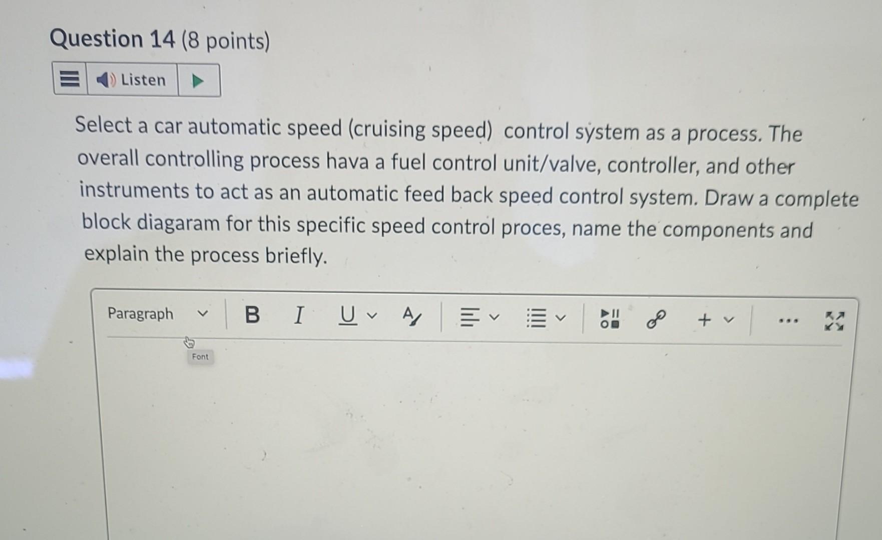 Solved Select a car automatic speed (cruising speed) control | Chegg.com