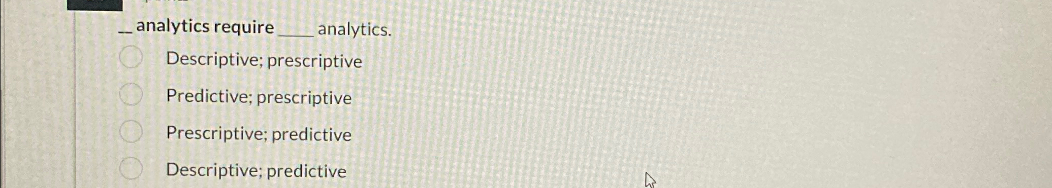 Solved analytics require analytics.Descriptive; | Chegg.com