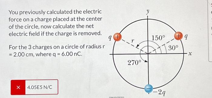 Solved You previously calculated the electric force on a | Chegg.com