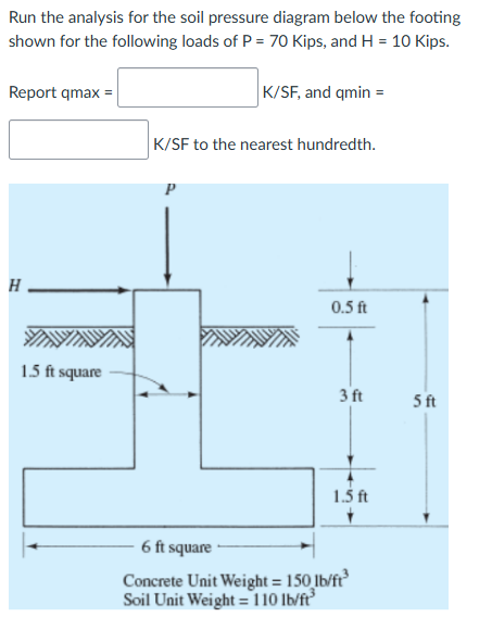 Solved Run the analysis for the soil pressure diagram below | Chegg.com