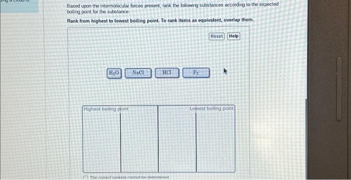 Solved Based upon the intermolecular forces present, rank | Chegg.com Solved Based upon the intermolecular forces present, rank | Chegg.com