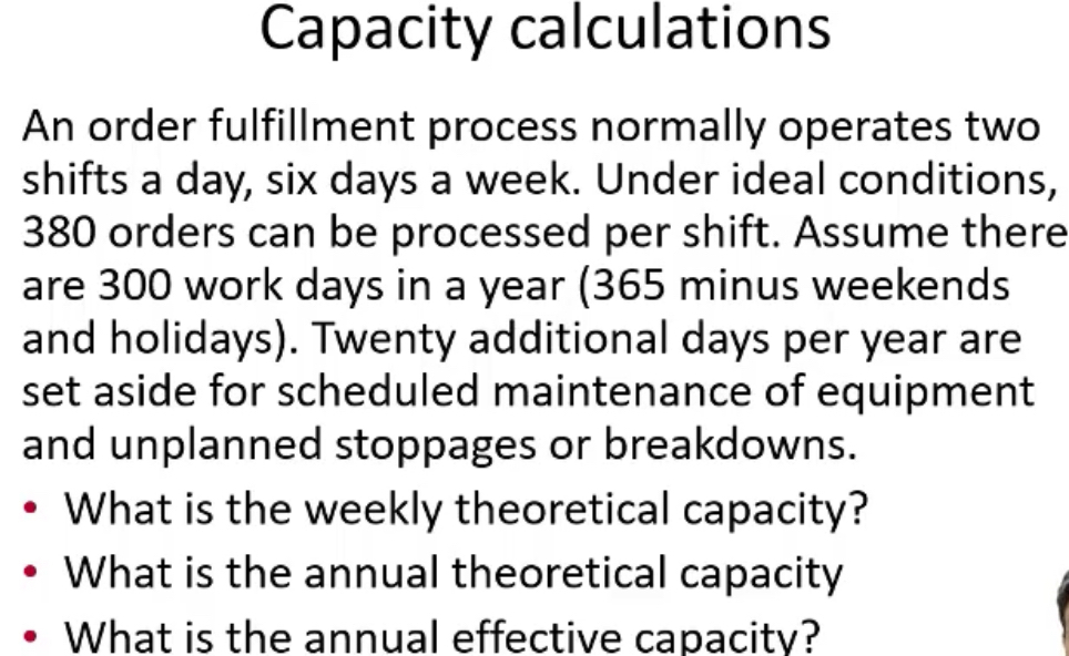 Solved Capacity calculationsAn order fulfillment process | Chegg.com