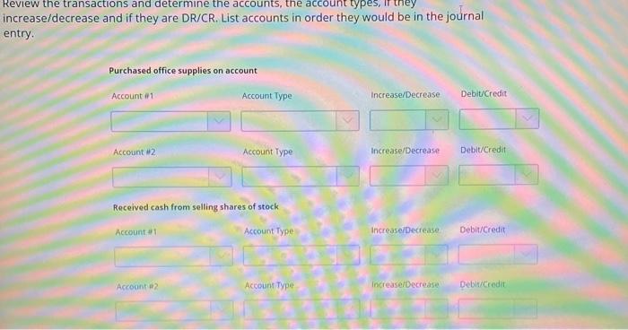 Solved Review the transactions and determine the accounts, | Chegg.com