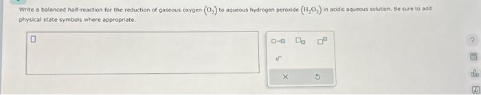 Solved Write a balanced half-reaction for the reduction of | Chegg.com