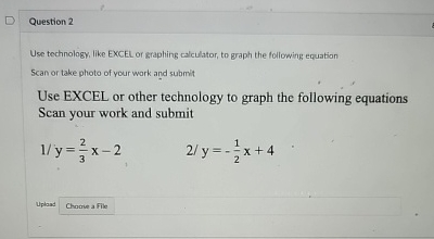 Solved Question 2Use technology, like EXCEL or graphing | Chegg.com