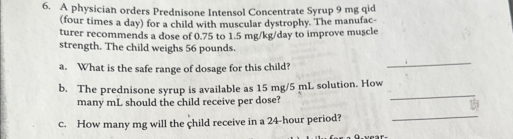 Solved A physician orders Prednisone Intensol Concentrate | Chegg.com