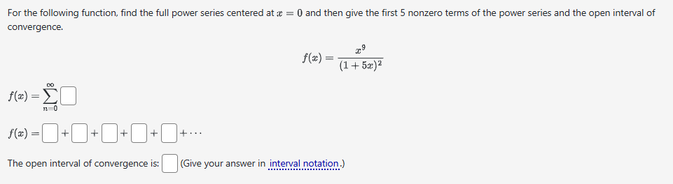 Solved For the following function, find the full power | Chegg.com