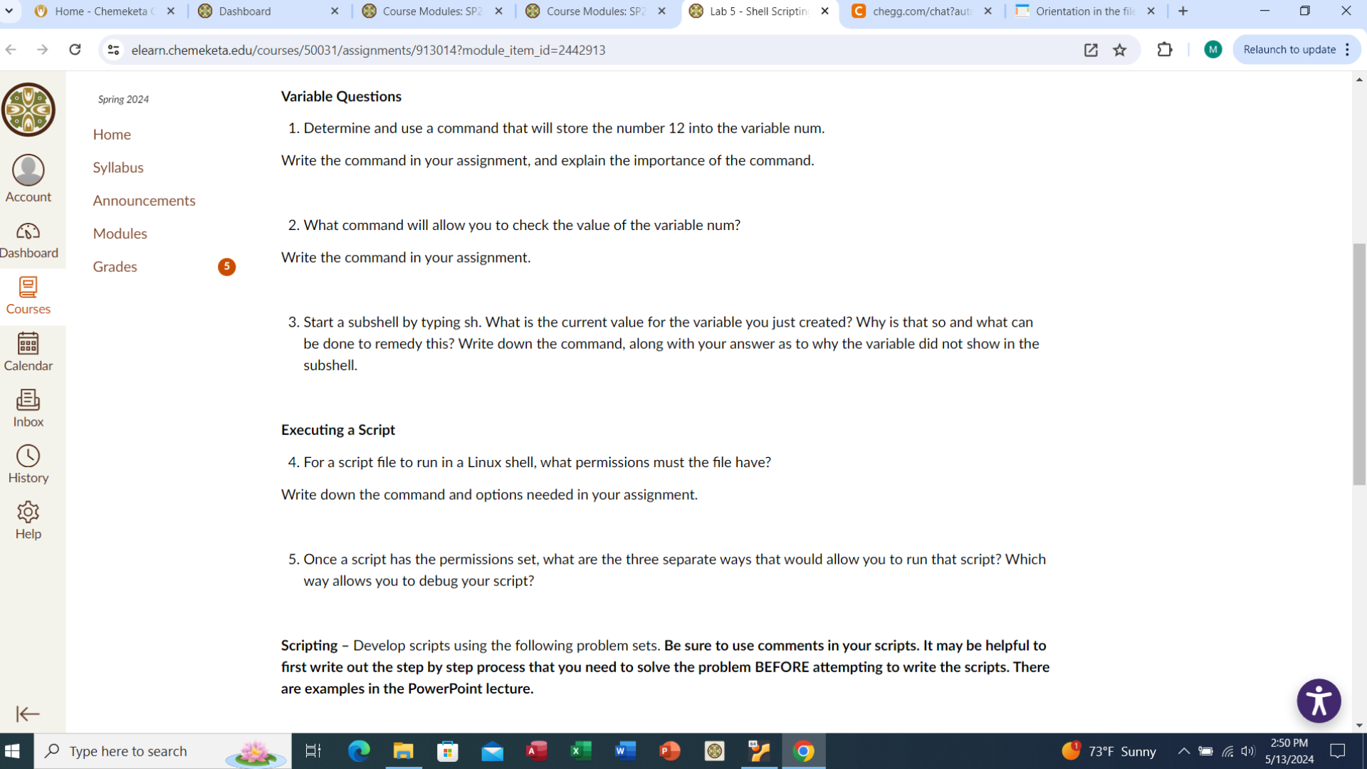 Solved In Linux please: Variable QuestionsDetermine and use | Chegg.com