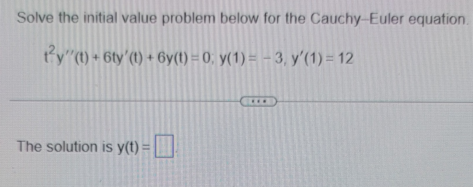 Solved Solve the initial value problem below for the | Chegg.com