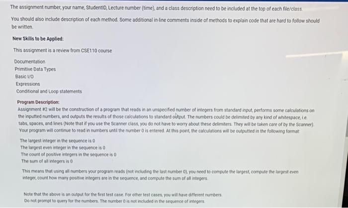 Solved The assignment number, your name, StudentId, Lecture | Chegg.com