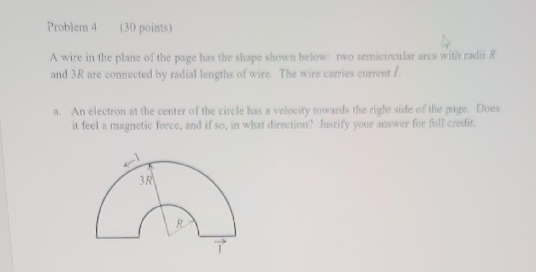 Solved A wire in the plane of the page has the shape shown | Chegg.com