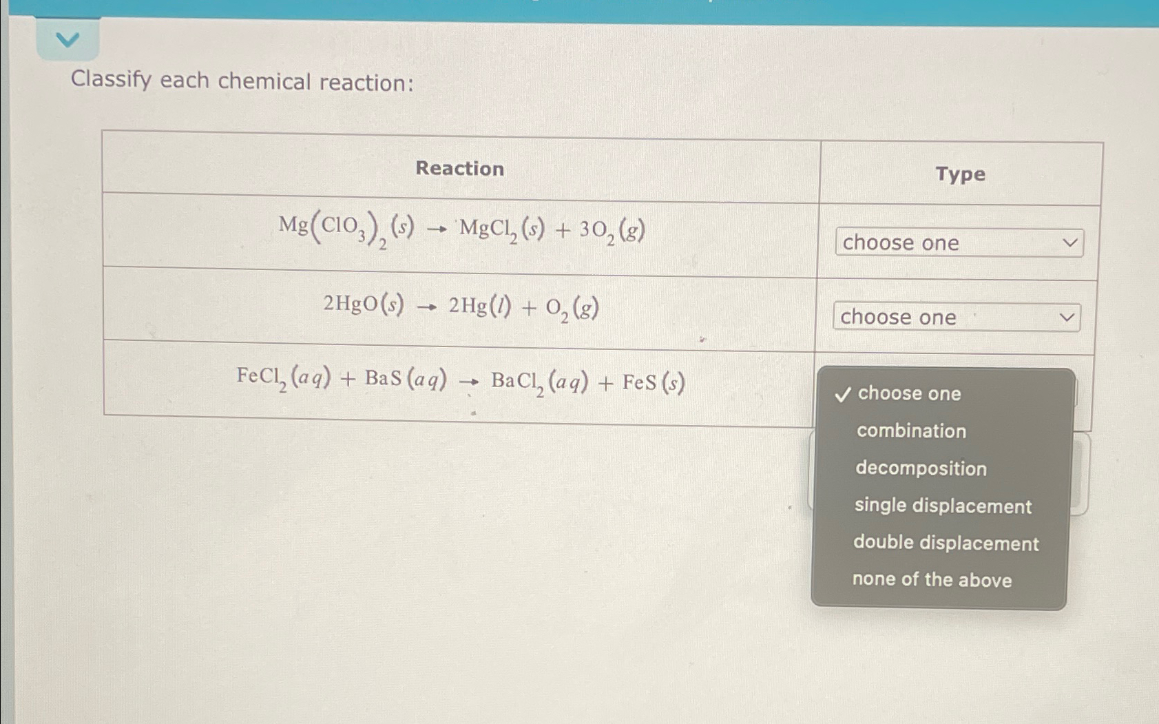 Solved Classify each chemical | Chegg.com