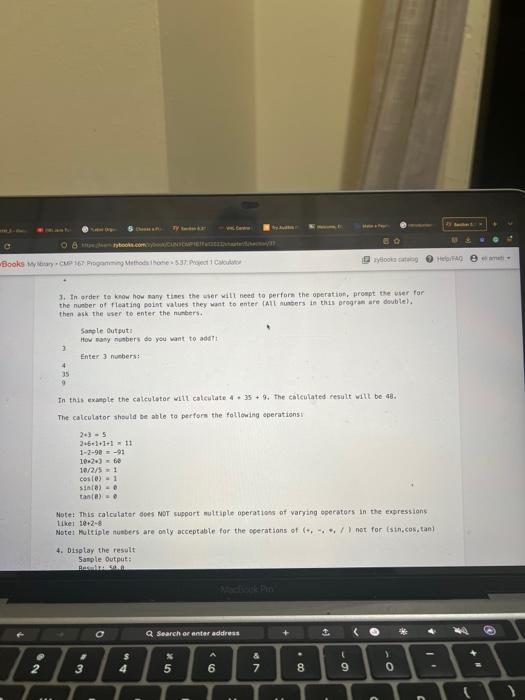 Project 1 Specifications and Examples SUBMISSION | Chegg.com