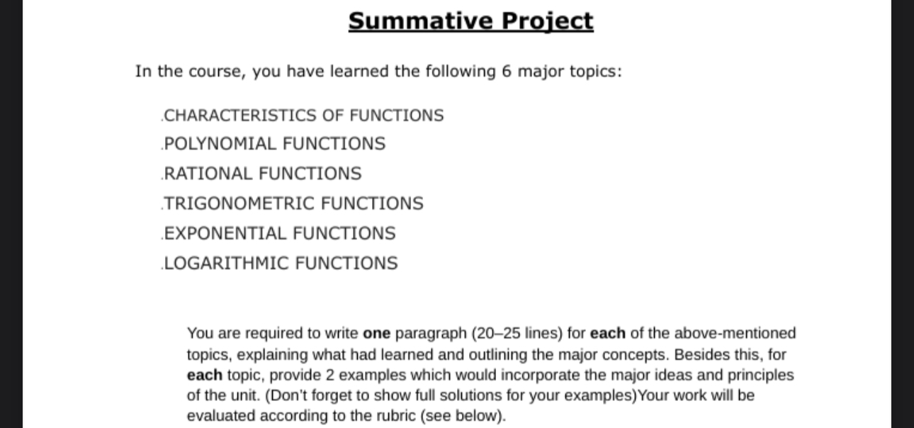 Solved Summative ProjectIn the course, you have learned the | Chegg.com