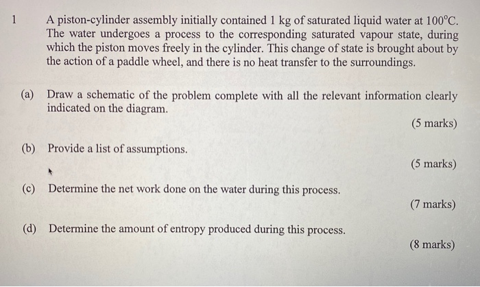 Solved A piston-cylinder assembly initially contained 1 kg | Chegg.com