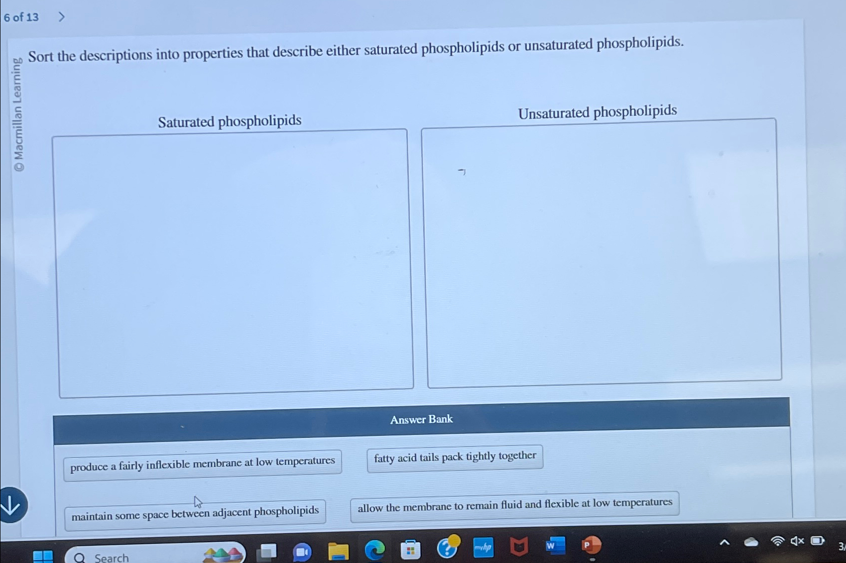 Solved 6 ﻿of 13Sort the descriptions into properties that | Chegg.com