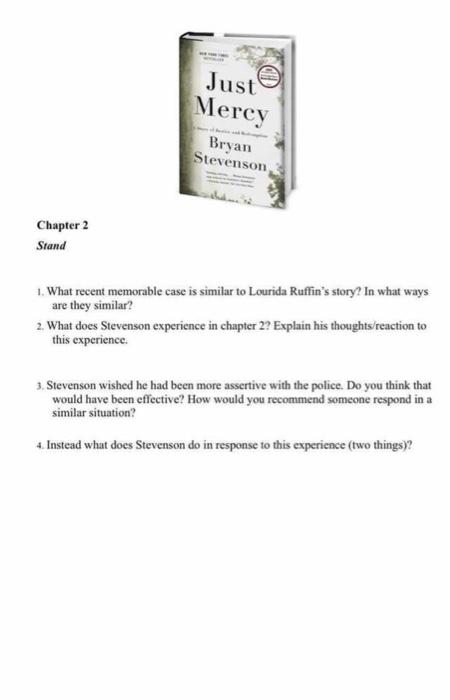 Just Mercy Bryan Stevenson Chapter 2 Stand 1 What | Chegg.com