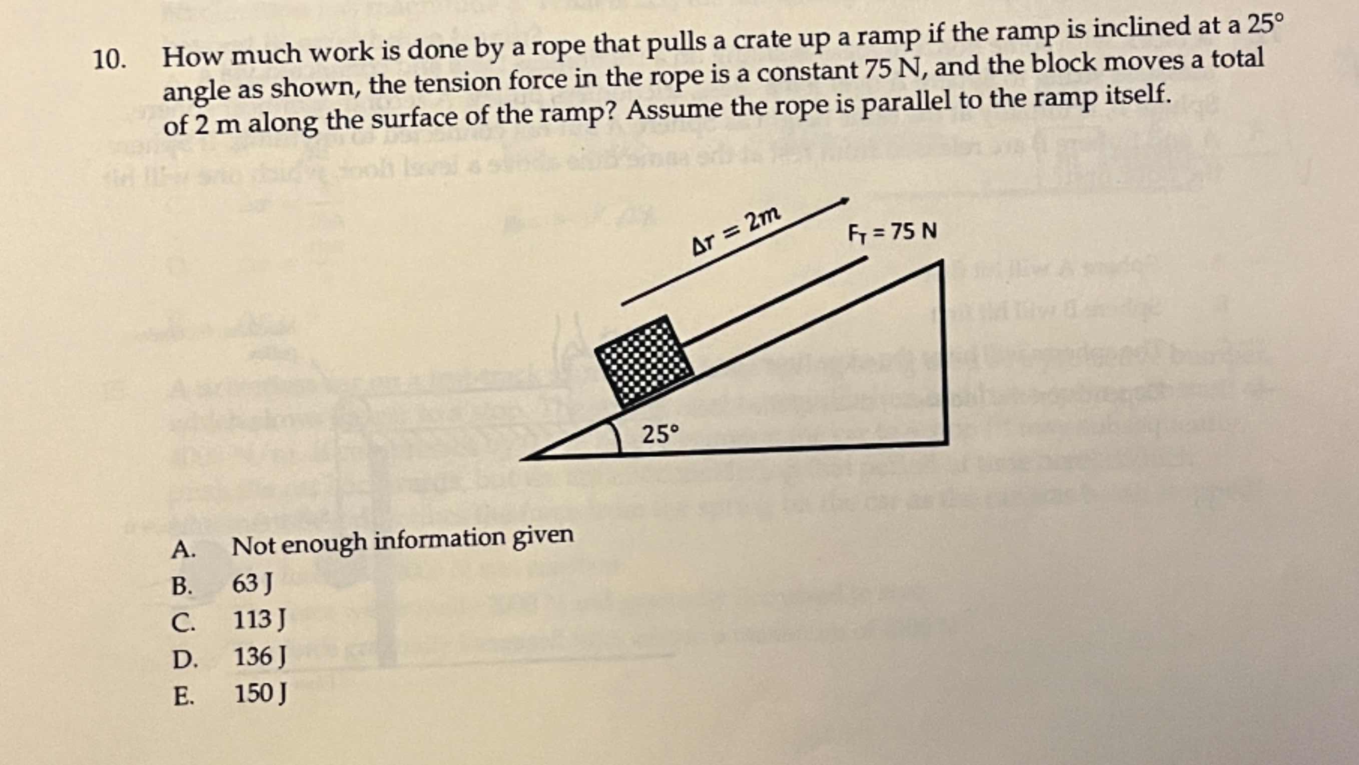 Solved How much work is done by a rope that pulls a crate up | Chegg.com