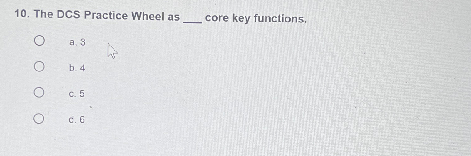 Solved The Dcs Practice Wheel As Q ﻿core Key Functions