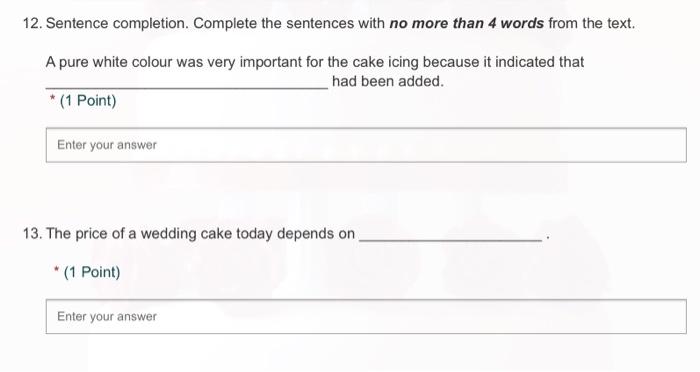 Solved 12. Sentence completion. Complete the sentences with | Chegg.com