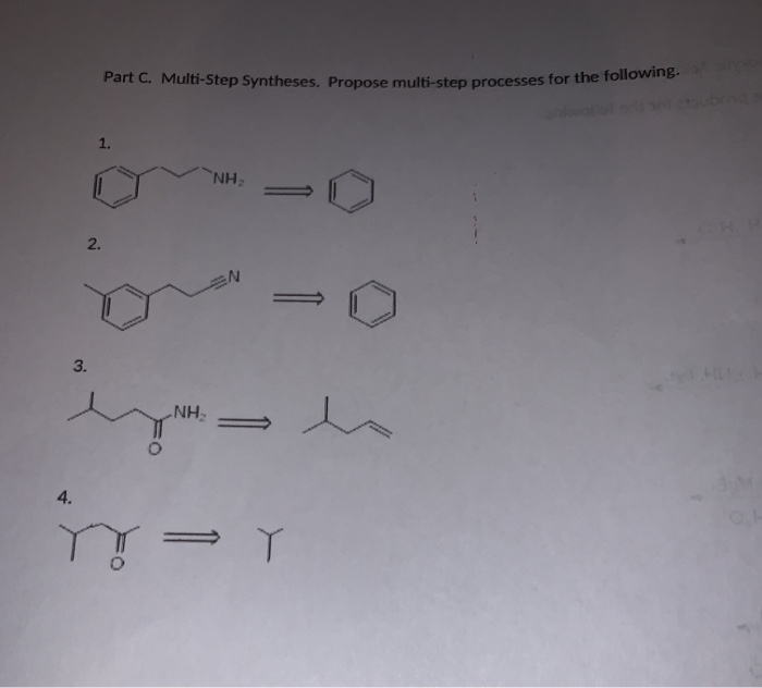 Solved Part C. Multi-Step Syntheses. Propose multi-step | Chegg.com