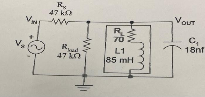 Solved Pre-Lab Calculations 1. Calculate the resonant and | Chegg.com