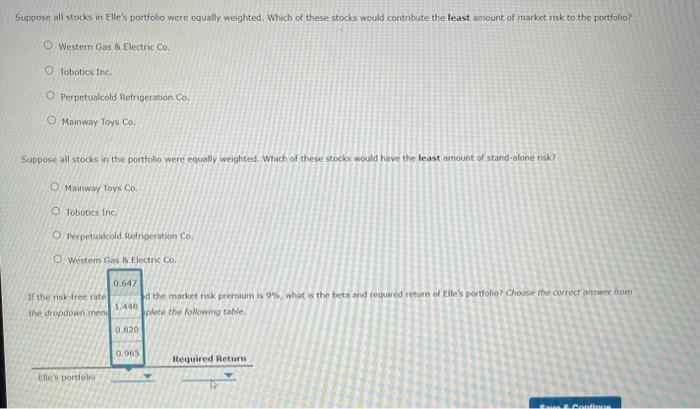 Solved Elle holds a $5,000 portfolio that consists of four | Chegg.com