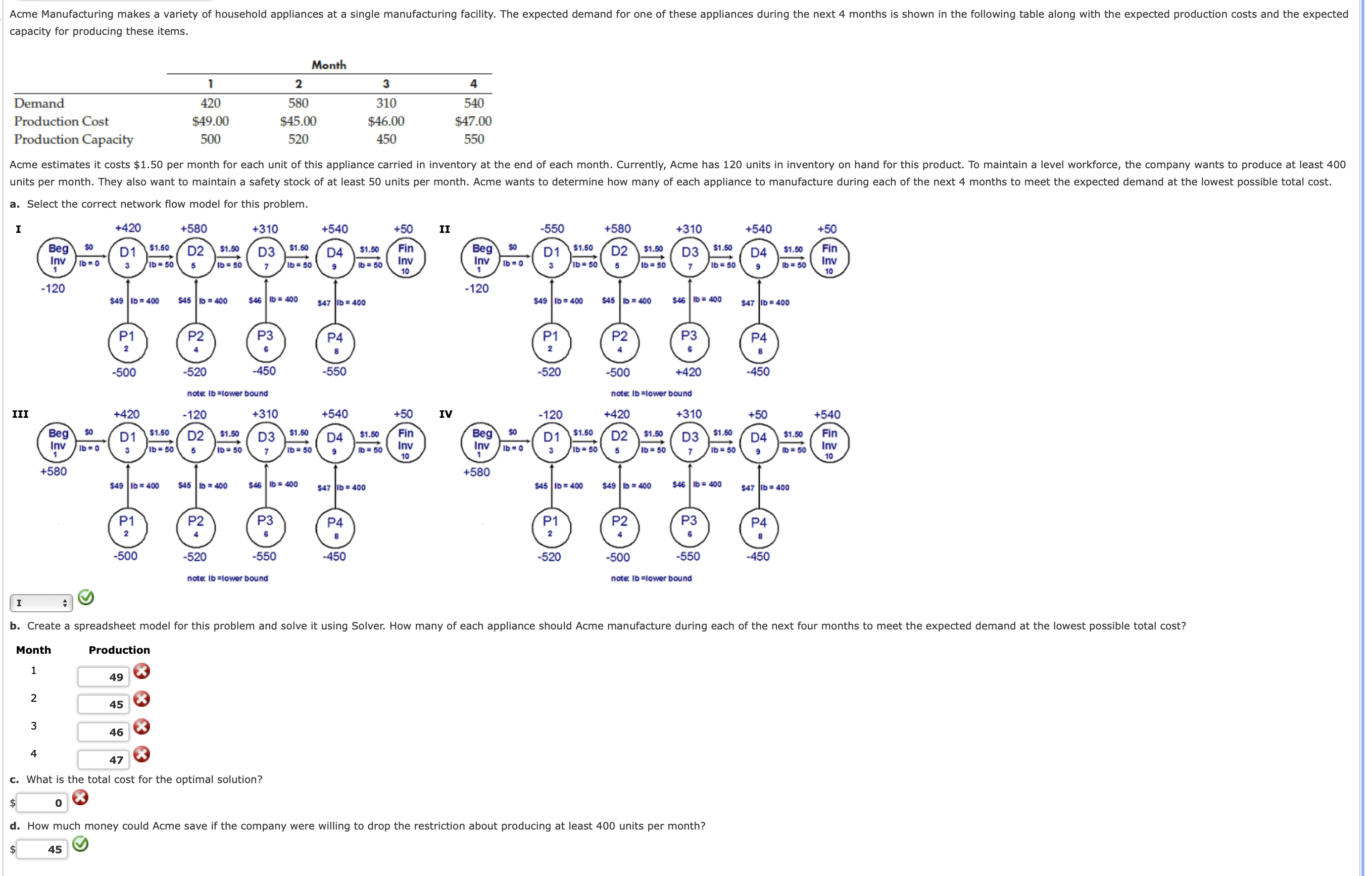 Solved b. ﻿ Create a spreadsheet model for this problem and | Chegg.com