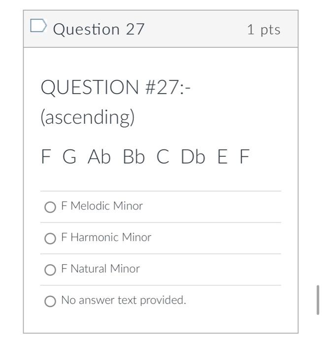 Solved QUESTION \#17:- F A C\# F minor FAugmented No answer | Chegg.com
