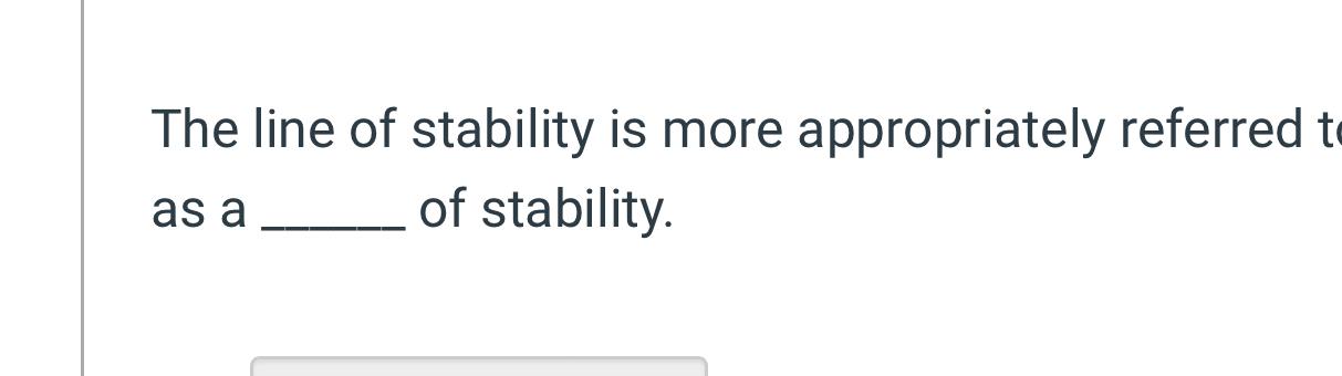 Solved The line of stability is more appropriately referred | Chegg.com