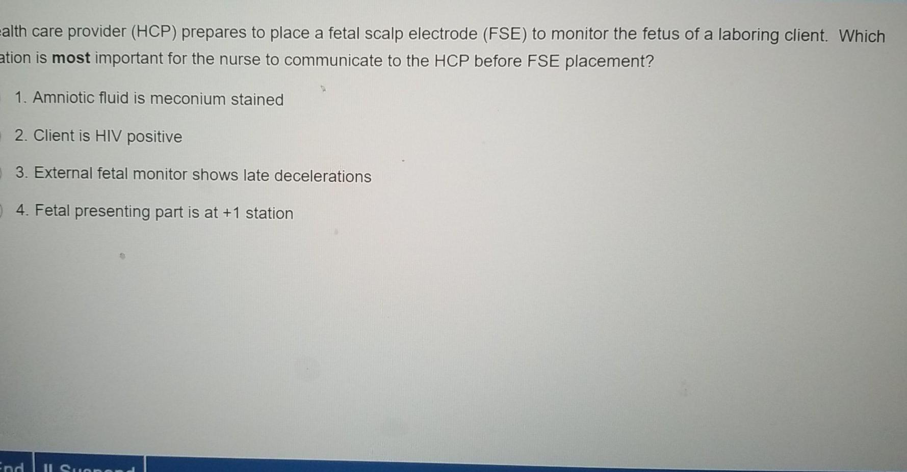 Solved health care provider (HCP) prepares to place a fetal | Chegg.com