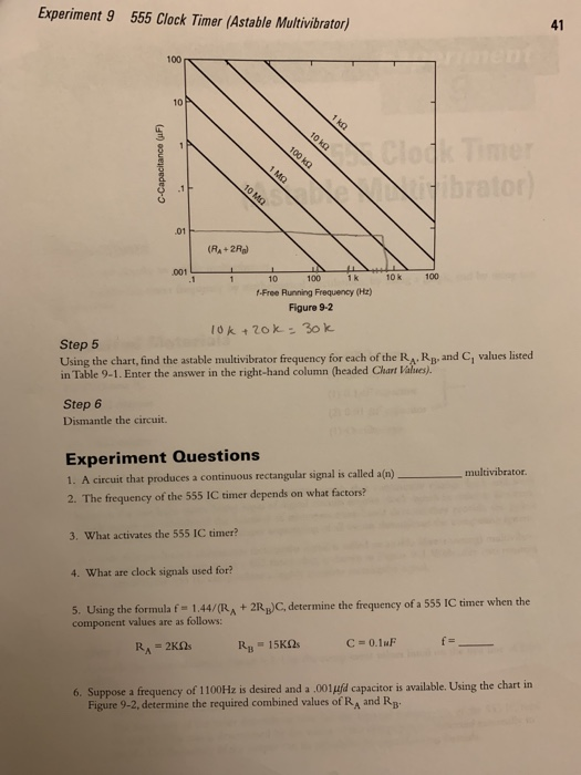 Solved Experiment 555 Clock Timer (Astable Multivibrator) | Chegg.com
