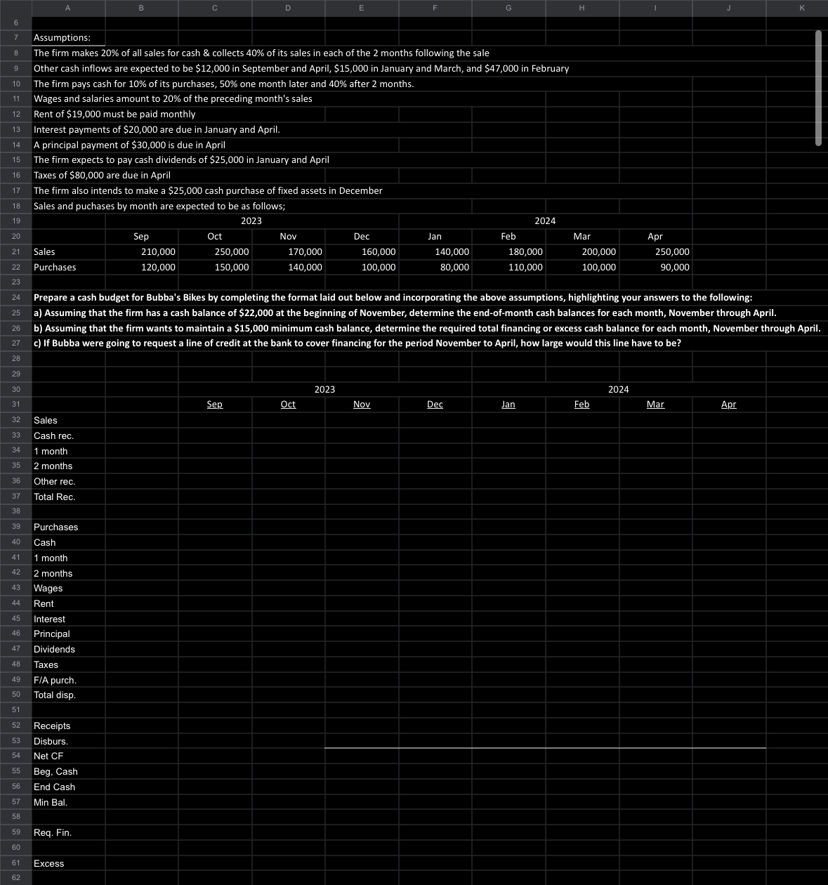 Solved PLEASE INCLUDE ALL FUNCTIONS AND FORMULAS PER CELL!! | Chegg.com