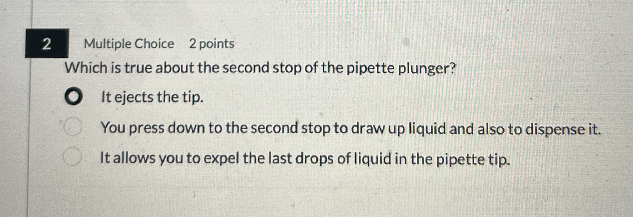 Solved 2Multiple Choice2 ﻿pointsWhich is true about the | Chegg.com