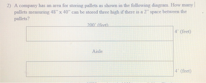 Solved 2) A company has an area for storing pallets as shown | Chegg.com
