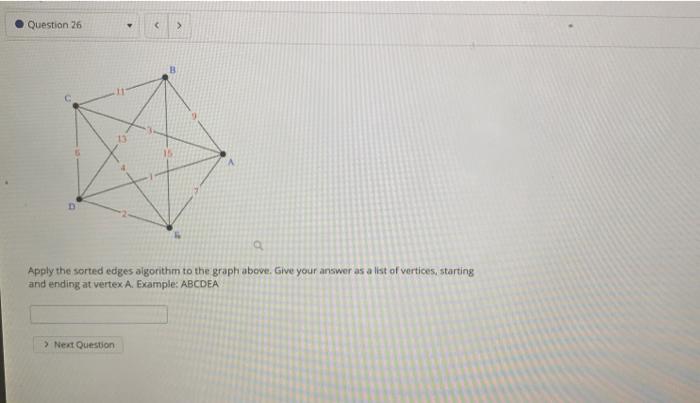 Solved Question 26 13 A D Apply the sorted edges | Chegg.com