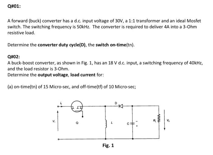 Solved A forward (buck) converter has a d.c. input voltage | Chegg.com