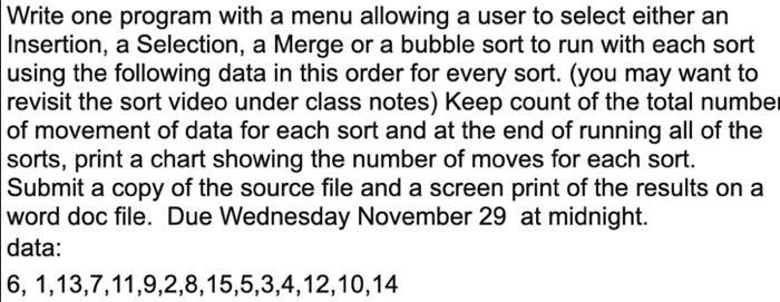 Solved Write one program with a menu allowing a user to | Chegg.com