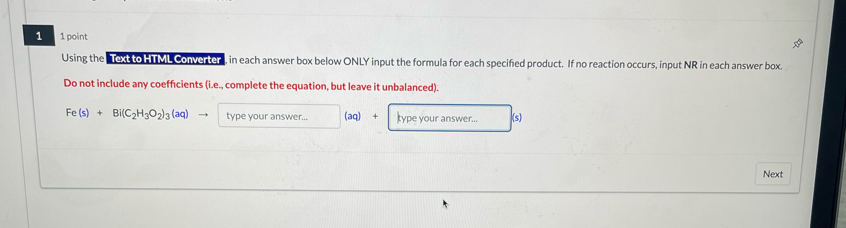 Solved 11 ﻿pointUsing the Text to HTML Converter, in each | Chegg.com