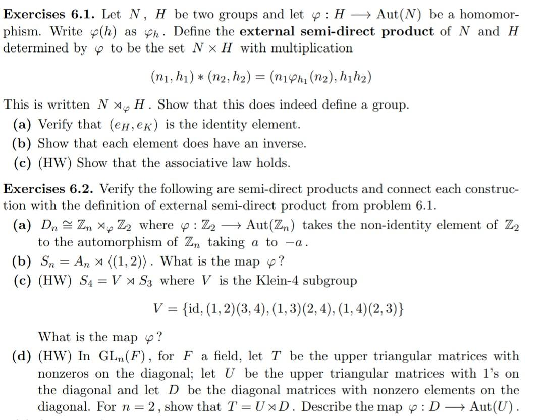 Solved This is Abstract Algebra, please help with 6.2 part c | Chegg.com