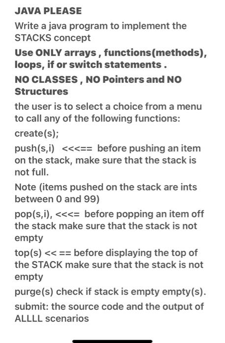 Solved JAVA PLEASE Write a java program to implement the | Chegg.com Solved JAVA PLEASE Write a java program to implement the | Chegg.com