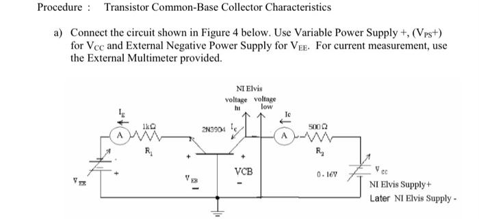 Solved Procedure : Transistor Common-Base Collector | Chegg.com
