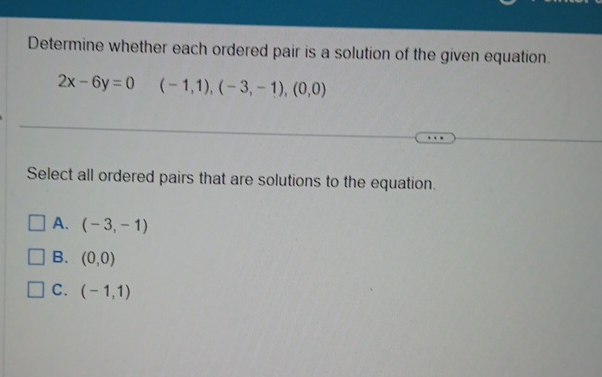 Solved Determine whether each ordered pair is a solution of | Chegg.com