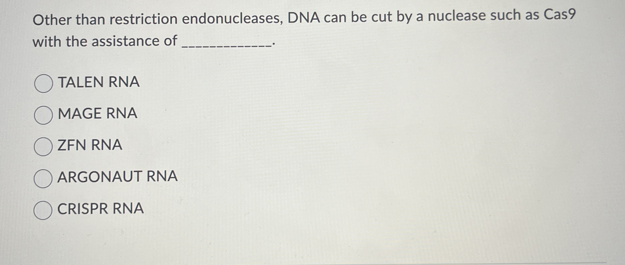 Solved Other than restriction endonucleases, DNA can be cut | Chegg.com